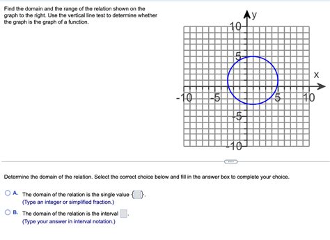 solved find the domain and the range of the relation shown