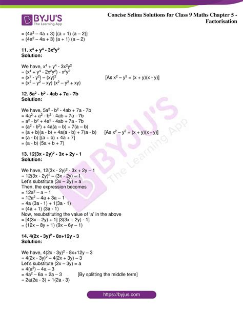 selina solutions class 9 concise maths chapter 5 factorisation download free pdf