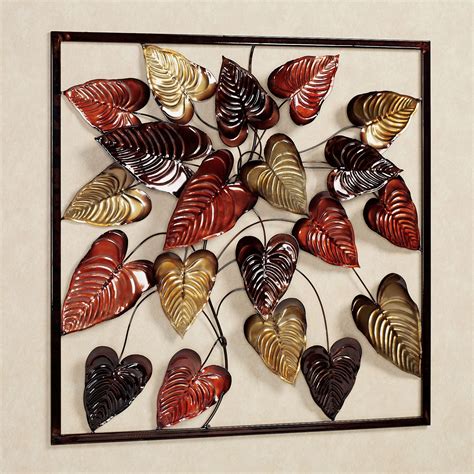 Tropical Leaf Metal Wall Art Tropics Stamped Metal Wall Art Plaque