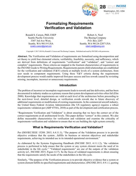 pdf formalizing requirements verification and validation