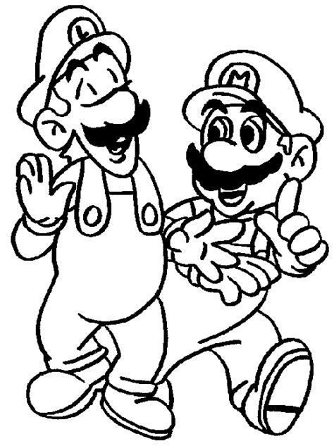 Super Mario tegninger til udskrift og farvelægning for børn