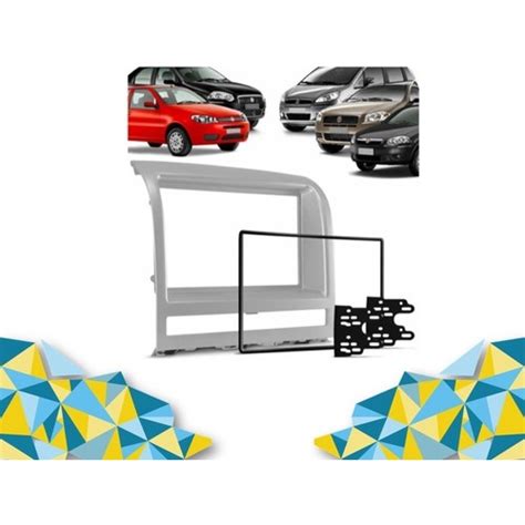 Moldura Painel 2 Din Fiat Palio Strada Idea 2003 A 11 Prata Shopee Brasil