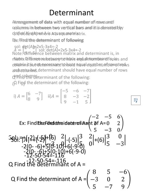 determinant and other pdf determinant matrix mathematics