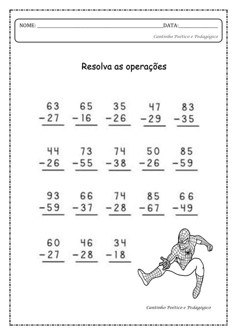 Atividade De Subtração Simples