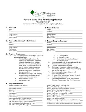 Fillable Online Special Land Use Permit Application Revize Fax Email
