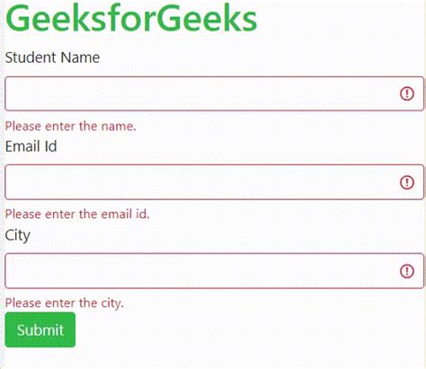 Bootstrap 5 Validation GeeksforGeeks