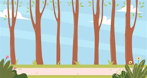 Paisaje de primavera con árboles ilustr Premium Vector Freepik