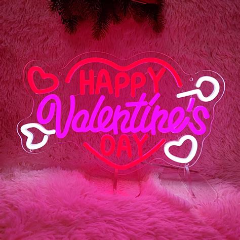 Amazon Happy Valentine S Day Neon Signs For Wall Decor Dimmable