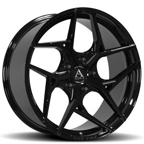 22 Staggered Azad Wheels AZ717 Gloss Black XL Cap Rims AZ070 4