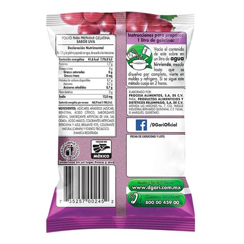 D Gari Gelatina Uva De Agua 120g
