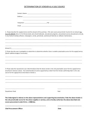 Fillable Online Sole Source Justification Form Fax Email Print PdfFiller