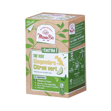 Thé gingembre citron vert BIO Mamie Bio x 20 La Belle Vie