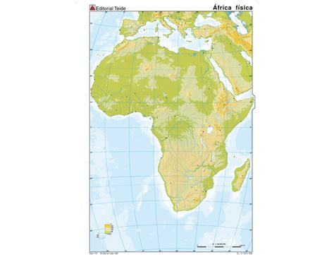 Mapa Mudo Color Din A4 Africa Fisico Firpack