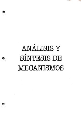 Analisis Y Sintesis De Mecanismos Pdf