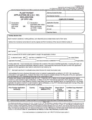 Fillable Online Uspto 35 Usc 161 Form Fax Email Print PdfFiller
