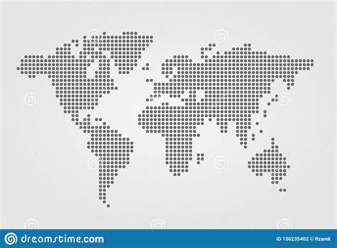 Correspondencia De Mundo Punteada Vector a Mano Ilustración del Vector