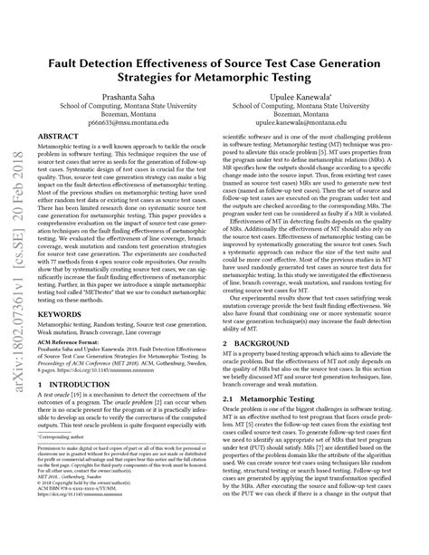 fault detection effectiveness of source test case generation strategies for metamorphic testing