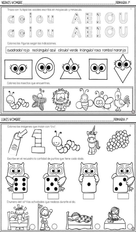 Fichas De Actividades Para Primer Grado Materiales Educativos Para