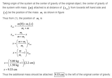 Solved The Center Of Gravity Of An Irregular Object Is Shown The