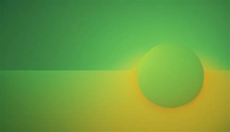Fondo Verde Y Amarillo Con Una Bola Verde En El Medio Foto Premium