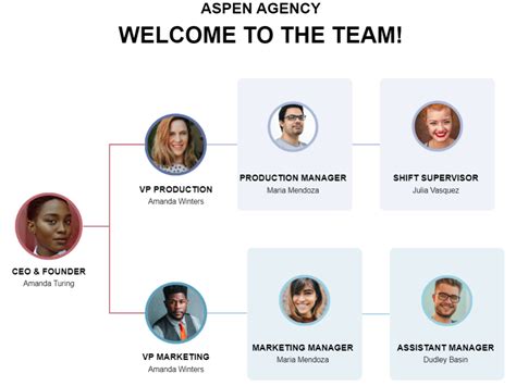 Demo Start Creately Organization Chart Organizational Chart Org Chart