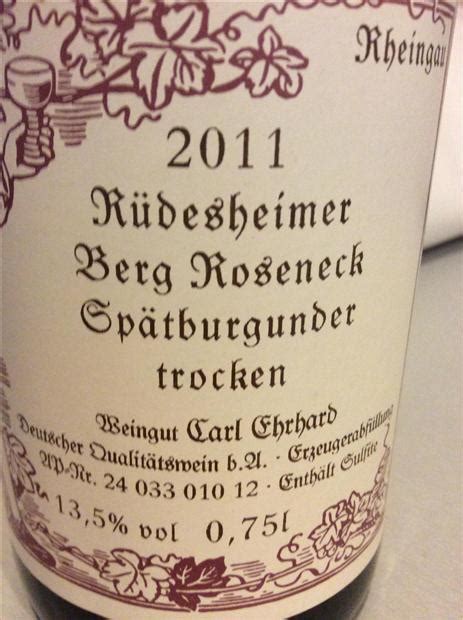 2003 Carl Ehrhard Rüdesheimer Berg Roseneck Spätburgunder Germany