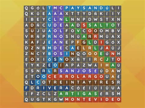 Los Departamentos Sopa De Letras