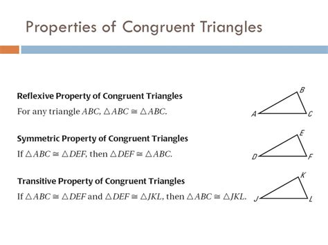 Properties Of Congruent Triangles