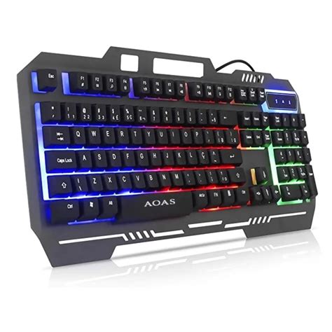 Teclado Gamer Semi Mecânico Pc Iluminado Led Rgb Aoas M 888 Shopee Brasil