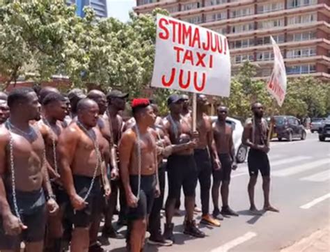 Shirtless Eric Omondi Leads Protests At Parliament