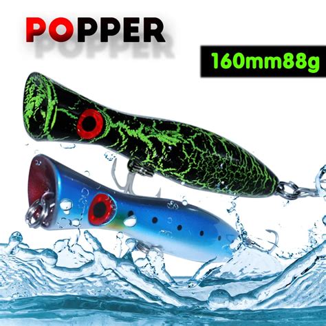 1 Adet B Y K Popper Sert Cazibesi 7 Renkler Topwater 160mm 88g Wobblers
