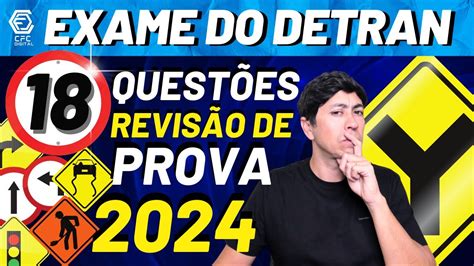 SIMULADO DO DETRAN 2024 REVISÃO DE 18 QUESTÕES PROVA LEGISLAÇÃO e