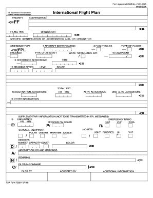 Icao Flight Plan Form Pdf Fill Online Printable Fillable Blank