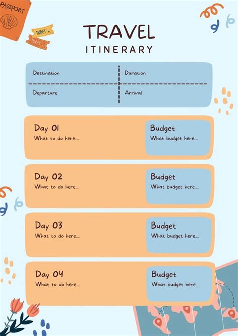 Free And Customizable Itinerary Planner Templates Canva