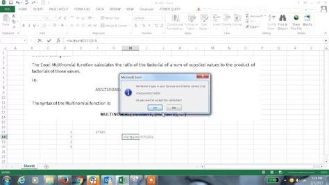 excel 2013 tutorial 69 multinomial function in excel youtube