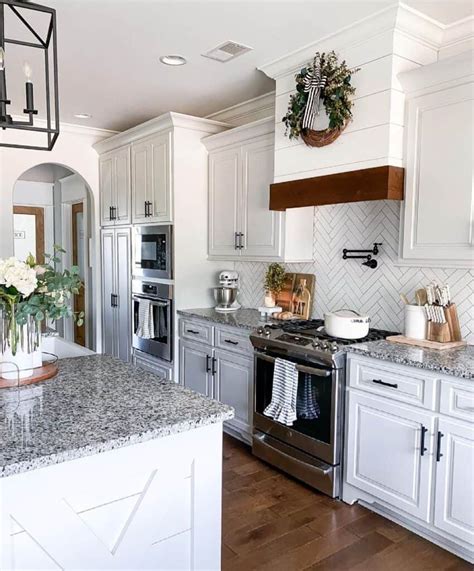 White Herringbone Backsplash With Grey Grout Soul Lane