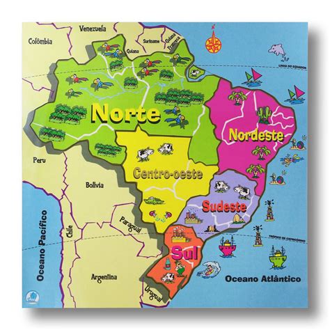 QUEBRA CABEÇA MAPA REGIÕES DO BRASIL MD Editora Sobre Tudo