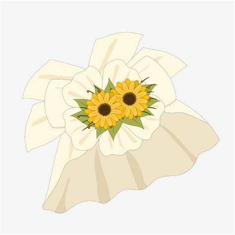 Bridal Veil Vector Png Images Sunflower Decoration Light Yellow Hand