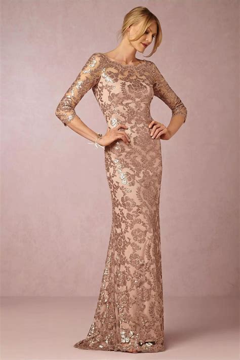2020 New Bling Rose Gold Sequined Mother Of The Bride Dresses Jewel