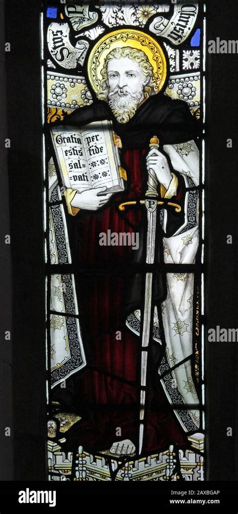 A Stained Glass Window Bt C E Kempe Co Depicting St Paul All Saints