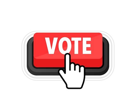 Botón de votación con el puntero del cursor haga clic en el botón web