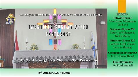 Twentieth Sunday After Pentecost YouTube