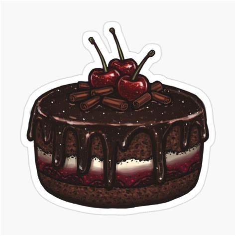 Black Forest Cake Sticker By MidaDesigns