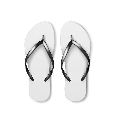 Par De Chanclas Blancas Zapatillas De Playa De Verano Realistas Para