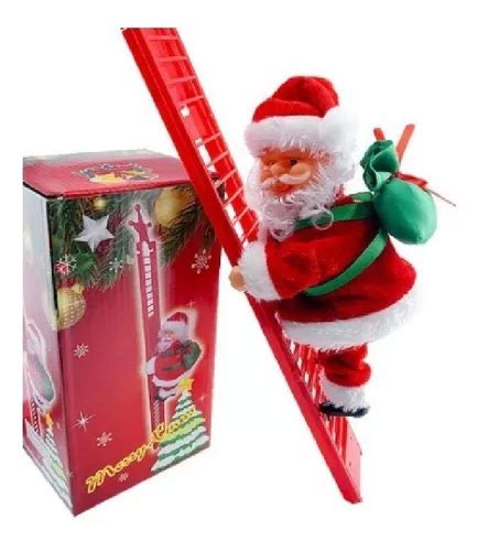 Brinquedo Eletrônico Papai Noel Sobe E Desce Escada Musical