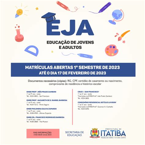 Secretaria de Educação abre matrículas para Educação de Jovens e