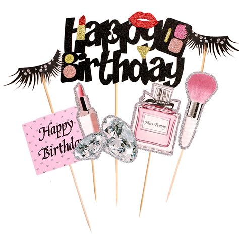 Snapklik 22Pack Makeup Cake Topper Lipstick Perfume Bottle