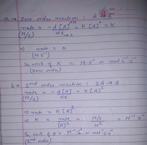 Solved Determine The Units Of The Rate Constants Of A Zero Order