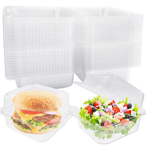 Buy Pack Clear Plastic Take Out Containers Square Hinged Food