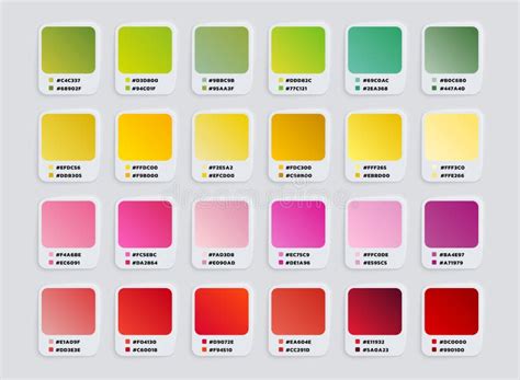 Color Swatch Catalog Samples Trendy Multicolored Palette Stock Vector